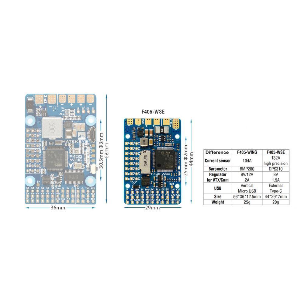 Matek F405-WSE Flight Controller Wing 30x30mm